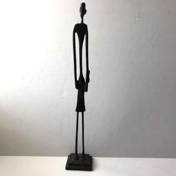 Accents | Mid Century Elongated African Man Bronze Sculpture | Poshmark